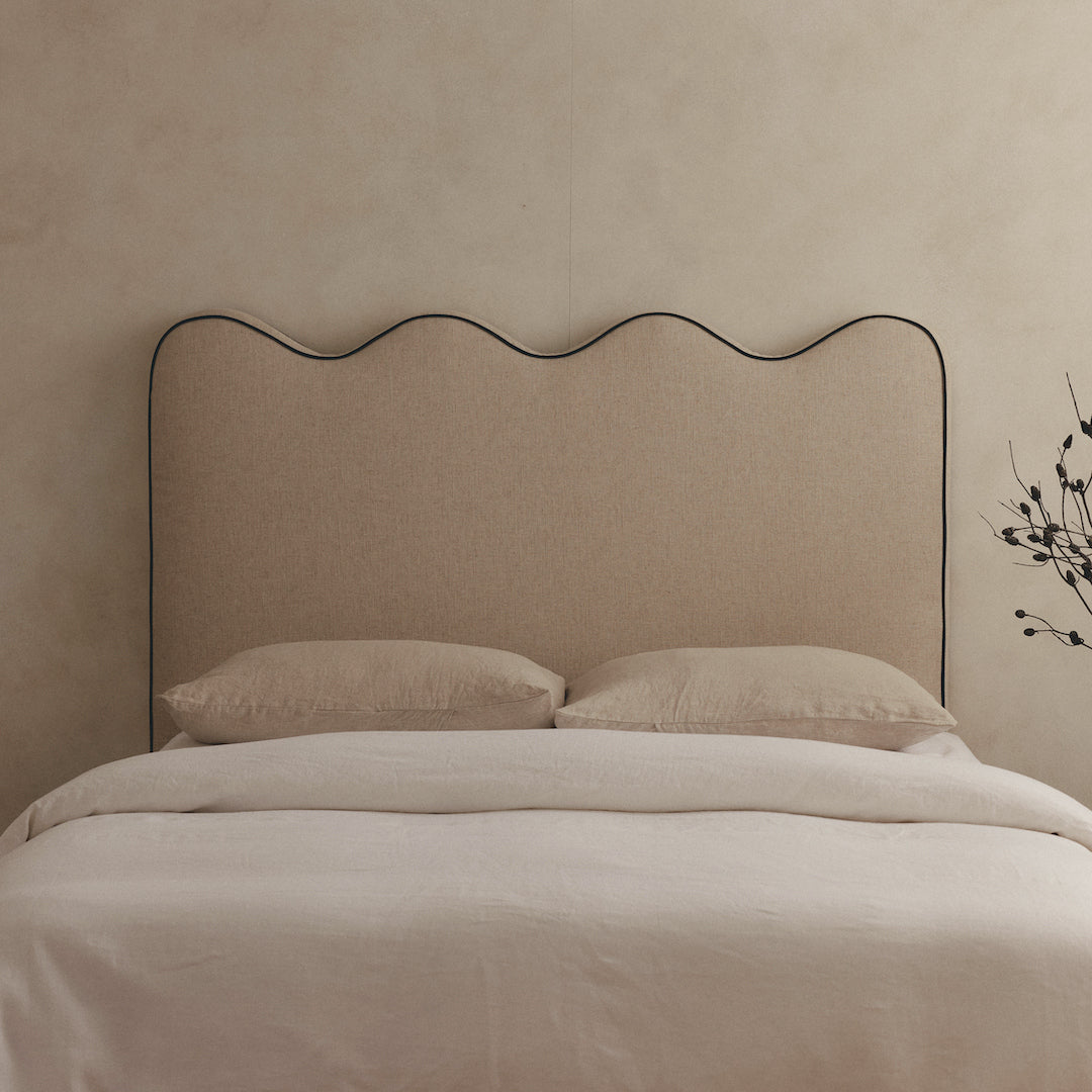 Beatrix Linen Bed Head | Wavey Headboard by McMullin