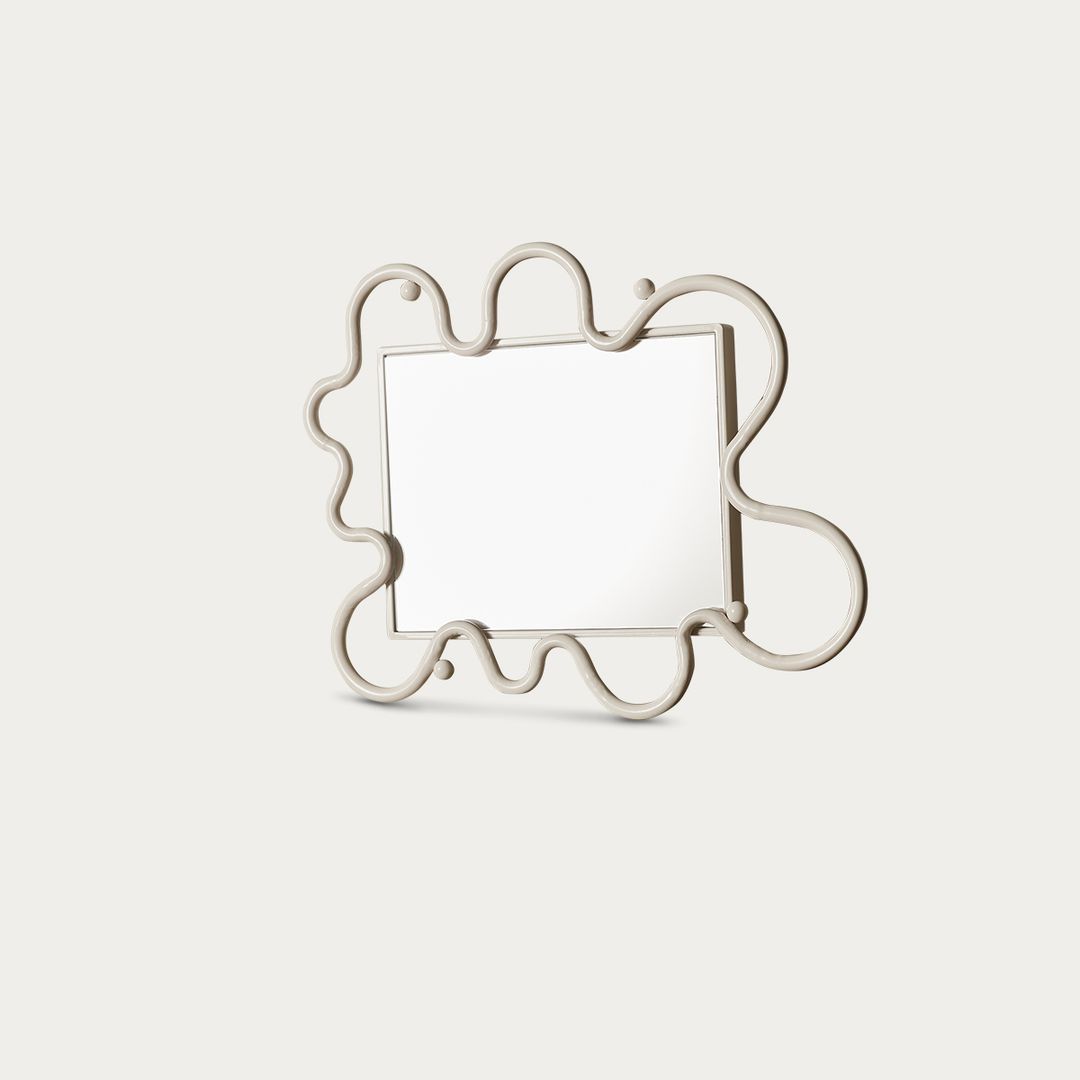 Decorative Wavy White Metal Mirror for Wall | McMullin & co. Mirror ...